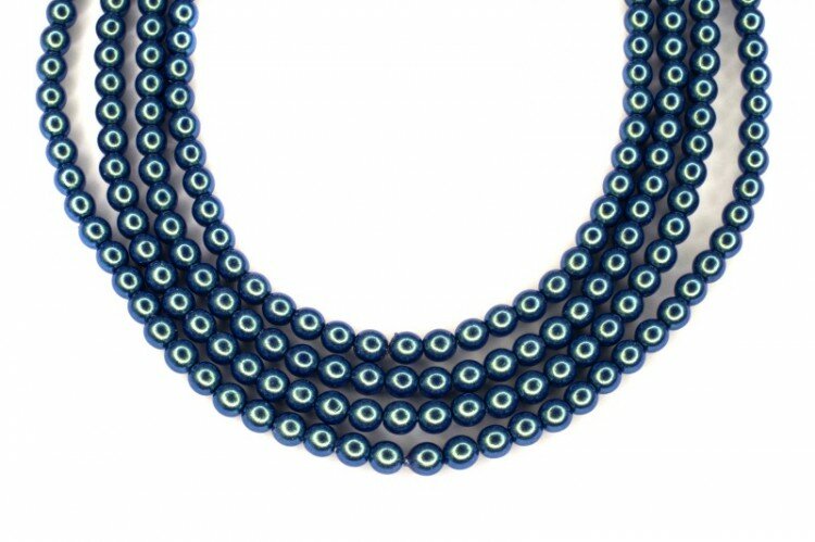 Жемчуг Preciosa, цвет 30018 синий радужный, 4мм, 10шт