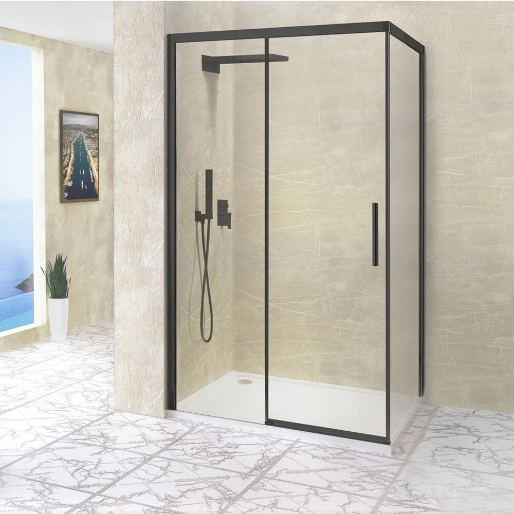 Душевой уголок RGW LE-41B (LE-12B + Z-050-2B) 100х180 стекло прозрачное