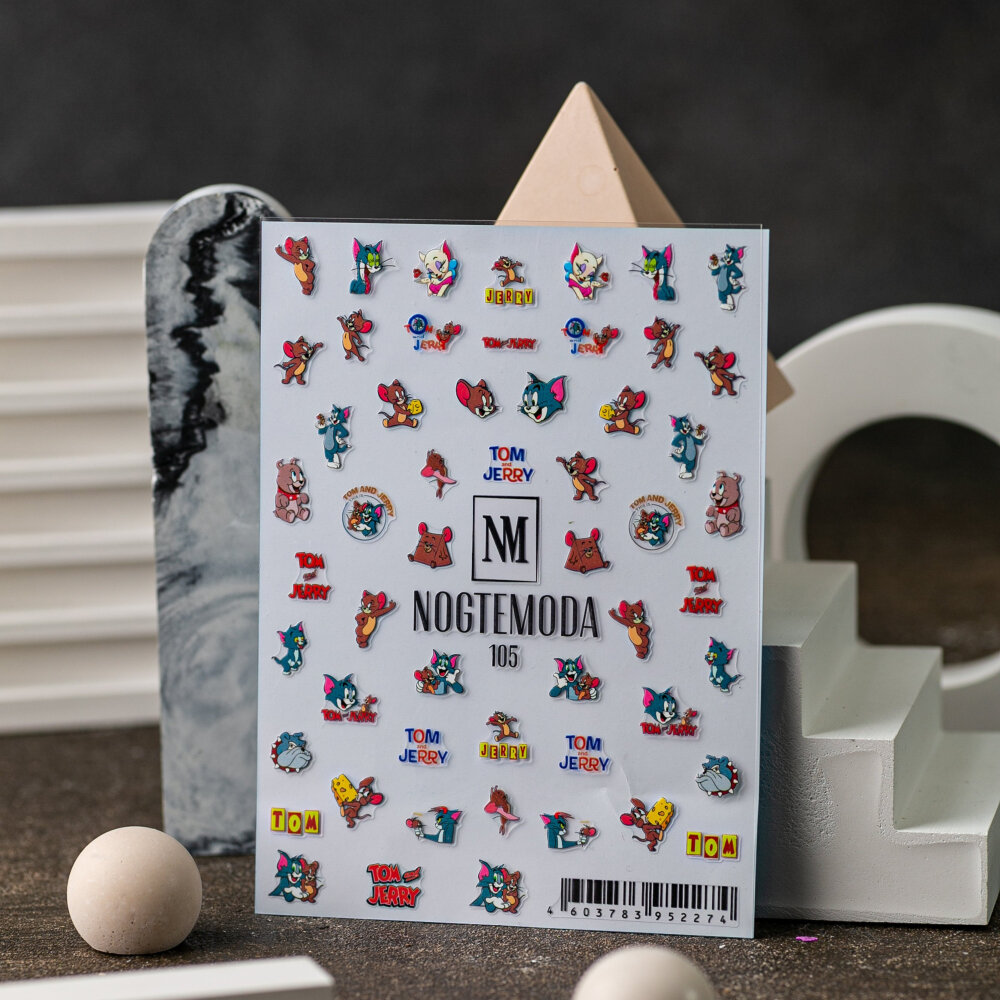Наклейки NogteModa №105 Том и Джерри