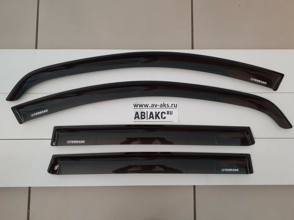 Дефлекторы окон Nissan Terrano с 2014 по 2021, к-т 4 шт, скотч 3M