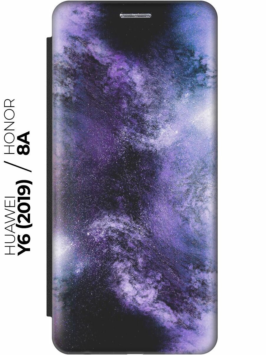 Чехол-книжка Космическое свечение на Honor 8A / 8A Pro / Huawei Y6 (2019) / Y6 Prime (2019) / Хонор 8а / 8а Про / Хуавей У6 Прайм 2019 черный