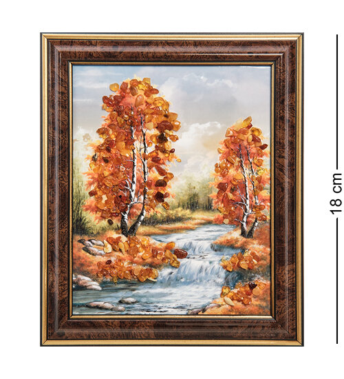 Картина Бурная река (с янтарной крошкой) H-18см AMB-04/3 113-708536