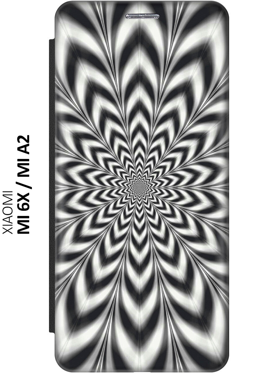 Чехол-книжка Черно-белая иллюзия на Xiaomi Mi 6X / Mi A2 / Сяоми Ми 6Х / Ми А2 черный
