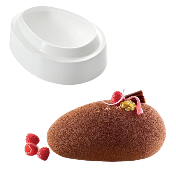 Набор Silikomart для муссовых тортов и десертов камень 3D / Силиконовая форма для мороженого и десертов / Набор для выпечки тортов Силикомарт / Кулинарная форма для кондитеров шт. ZEN600