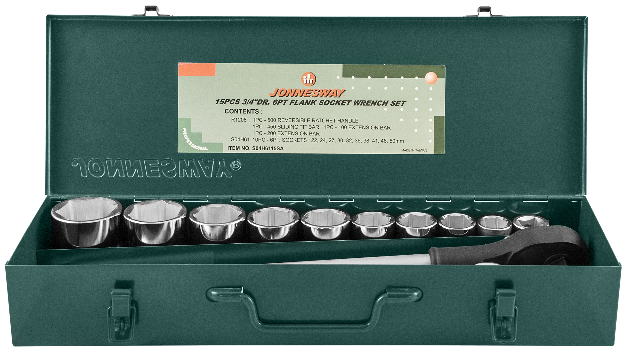 JONNESWAY S04H6315SA набор головок торцевых 3 / 4dr, 22-50мм, 15пр.\