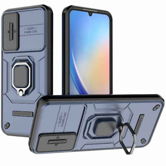 Transformer Ring Holder Противоударный чехол с кольцом и шторкой камеры для Samsung Galaxy A34