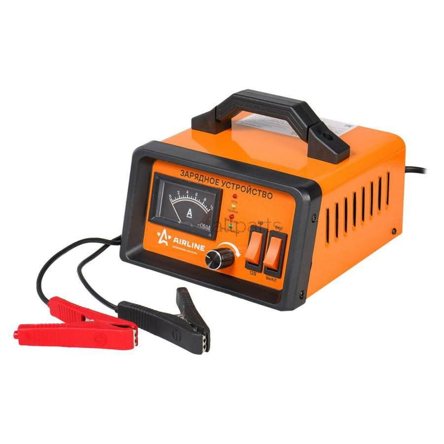 AIRLINE ACH5A06 Зарядное устройство 5А 6В/12В, амперметр, ручная регулировка зарядного тока