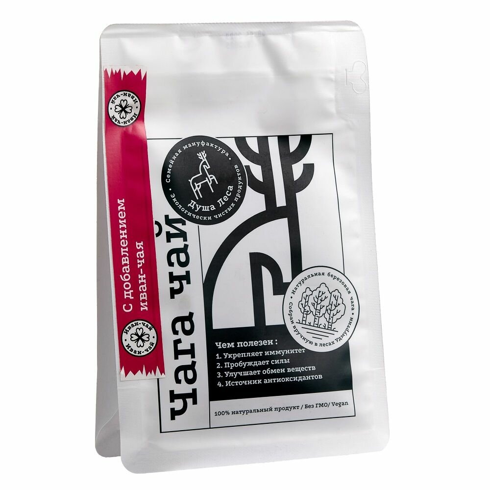 Чага чай с иван-чаем 100 г. Душа леса.