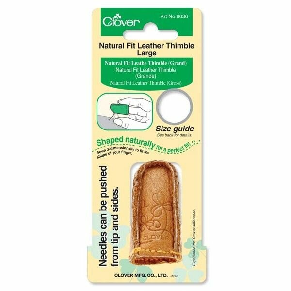 Наперсток кожаный анатомический размер L 4,0х2.2х1.7 см Clover, Кловер (6030)