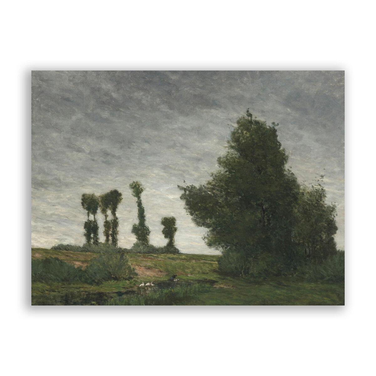 Картина на холсте, репродукция / Гоген Поль - Пейзаж с тополями / Размер 40 x 53 см
