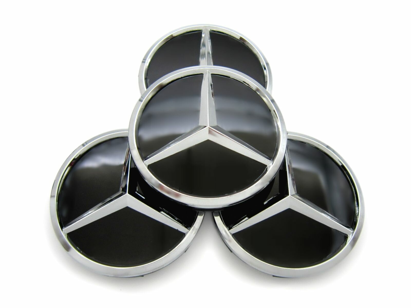Колпачки заглушки на литые диски Мерседес 60/56/9 Black 4 шт.