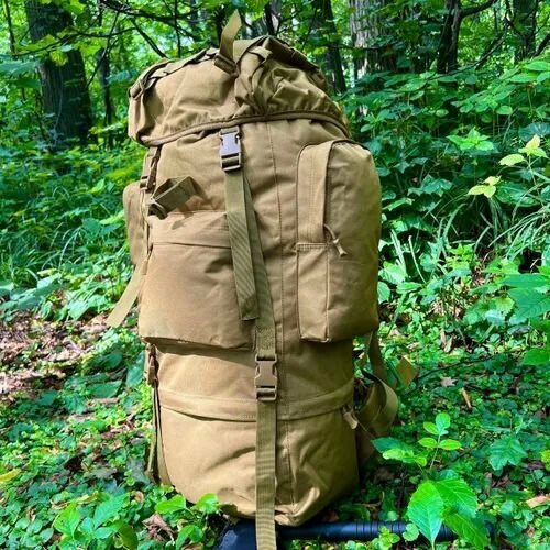 Рюкзак походный туристический Шторм / баул тактический военный с каркасом и дождевиком 70 литров