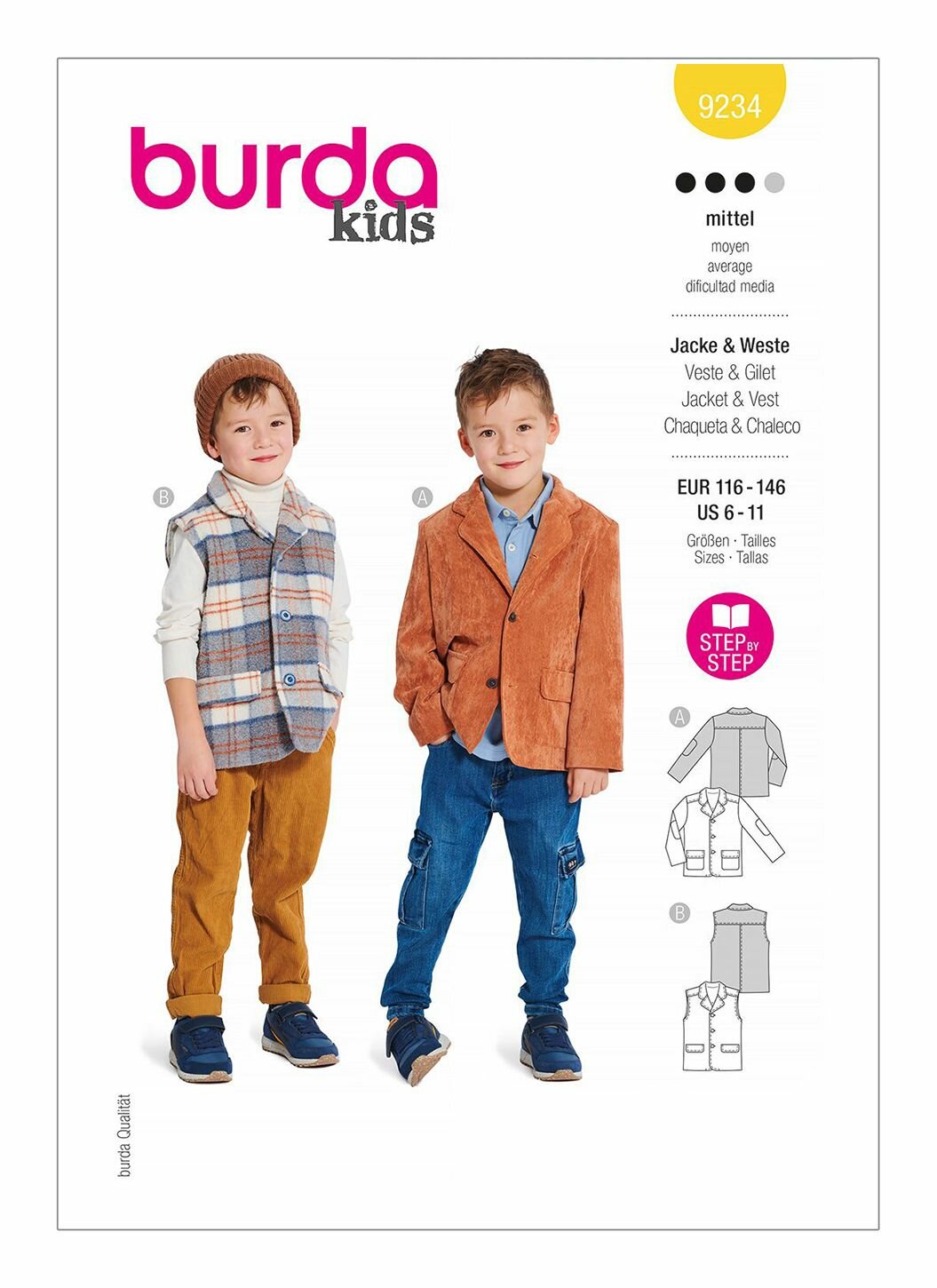 Выкройка BURDA №9234 Жакет, жилет