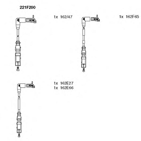 BREMI 221F200 (06A905409A / 06A905409E / 06A905409F) к-кт проводов вв VW new beetle 98- Passat (Пассат) 00-05 Skoda (Шкода) superb
