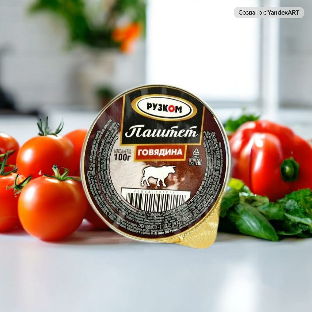 Паштет печеночный "Говядина" 100гр. Рузком (ламистер) 9 шт.