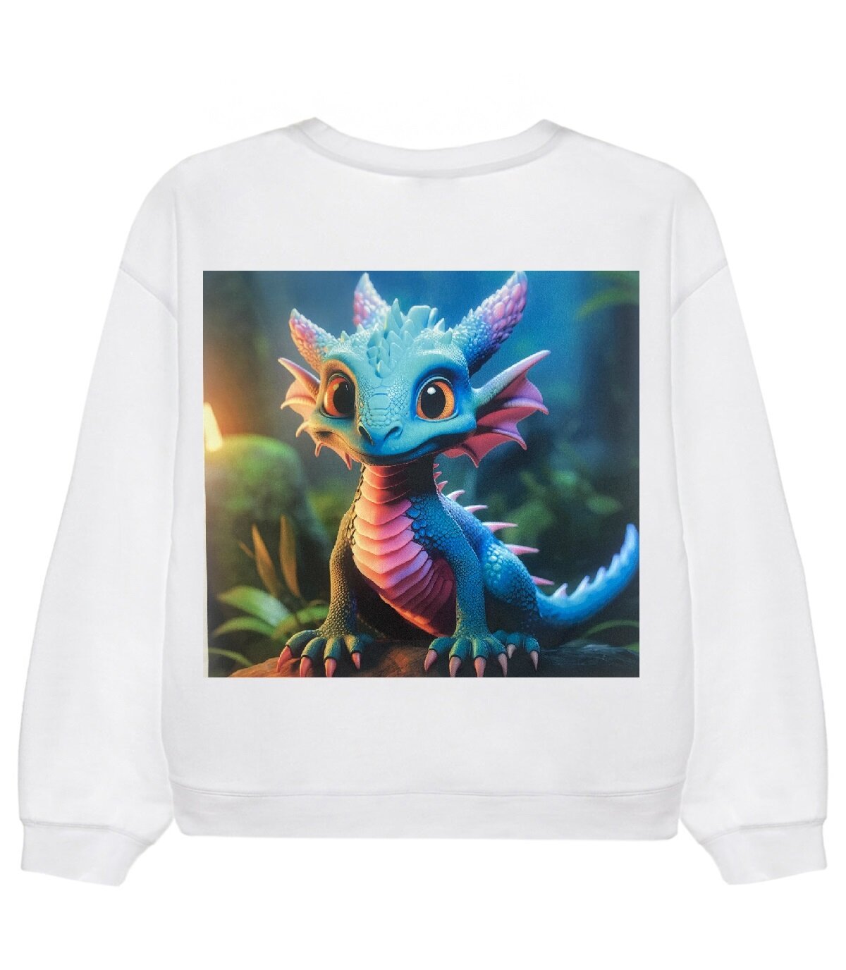 Нашивка на одежду/дракон-голубой