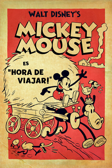 Постер Винтажный Ретро Микки Маус (Mickey Mouse) (50х70 см)