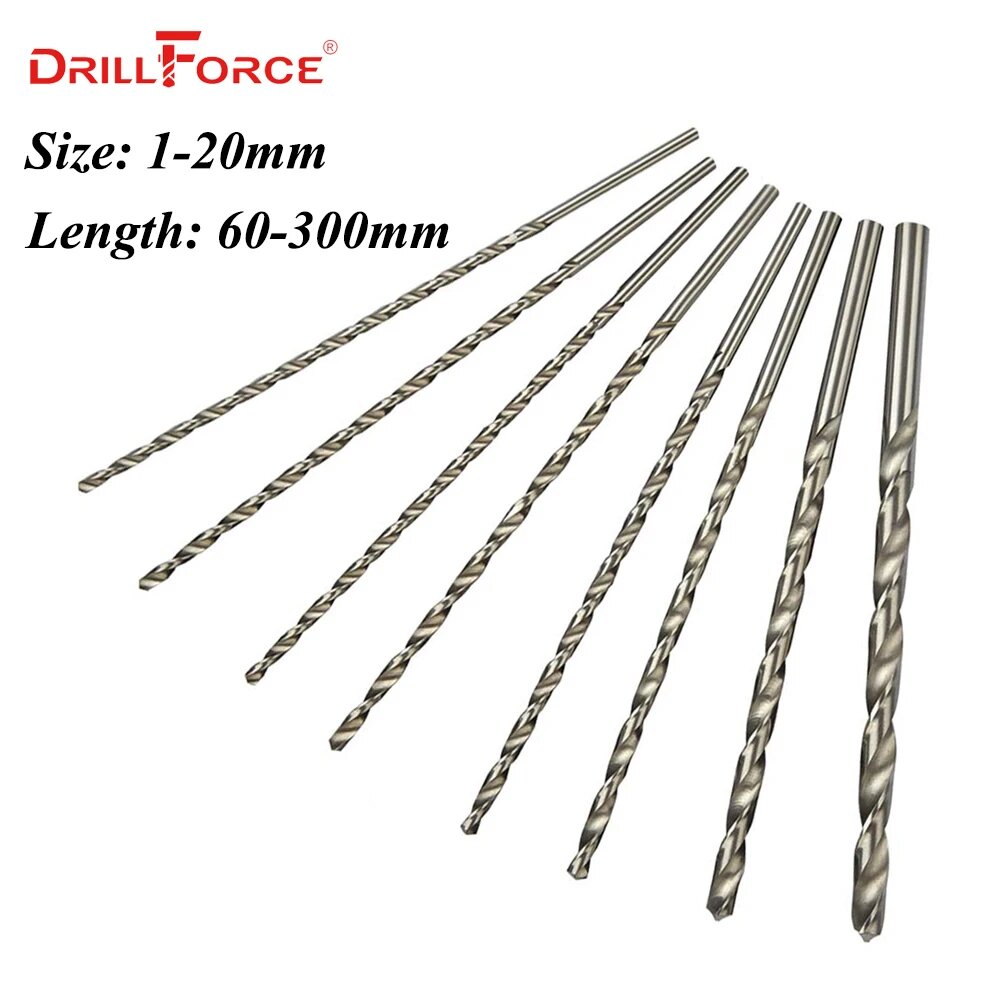 DRILLFORCE Спиральные сверла HSS 1-20 мм 2x85mm 5pc