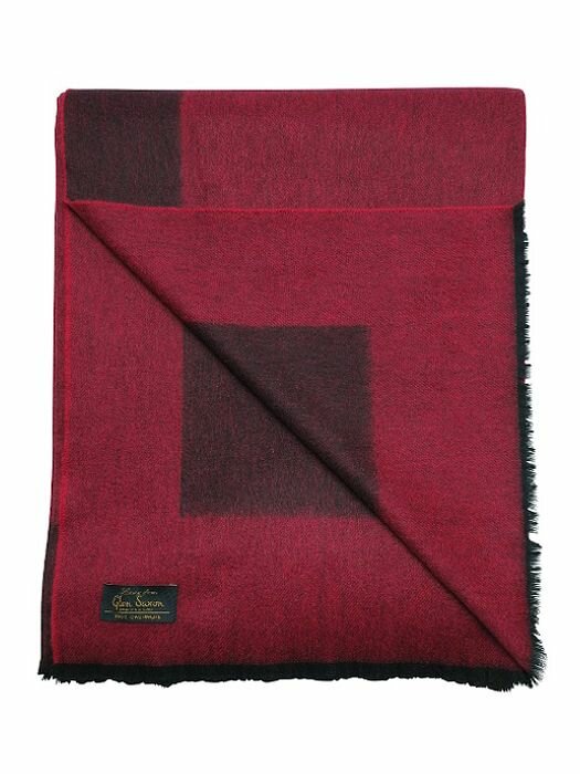 Плед кашемировый Glen Saxon Border Black carmine/A5 150x200