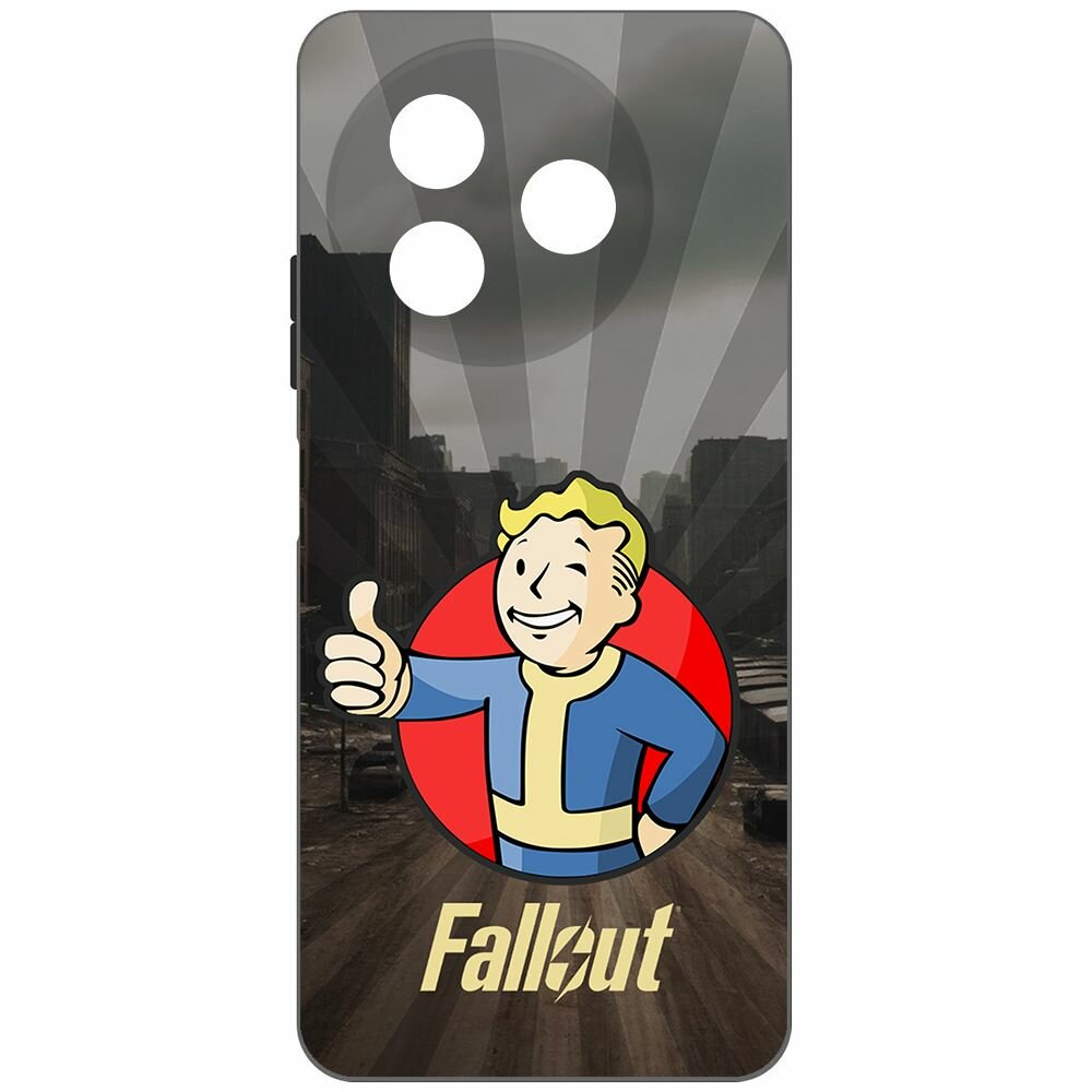 Чехол-накладка Krutoff Soft Case Фоллаут (Fallout) - Волт-бой для ITEL S24 черный