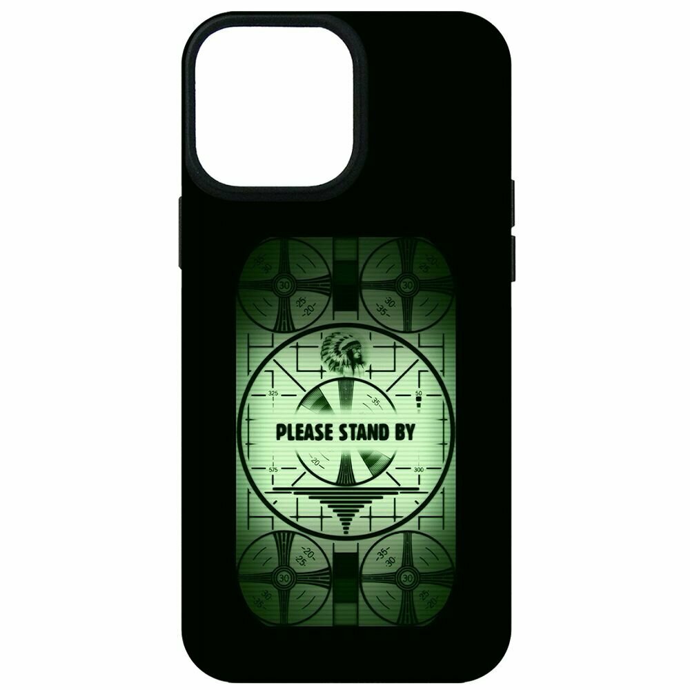 Чехол-накладка Krutoff Soft Case Фоллаут (Fallout) - Пожалуйста, подождите для iPhone 13 Pro Max черный