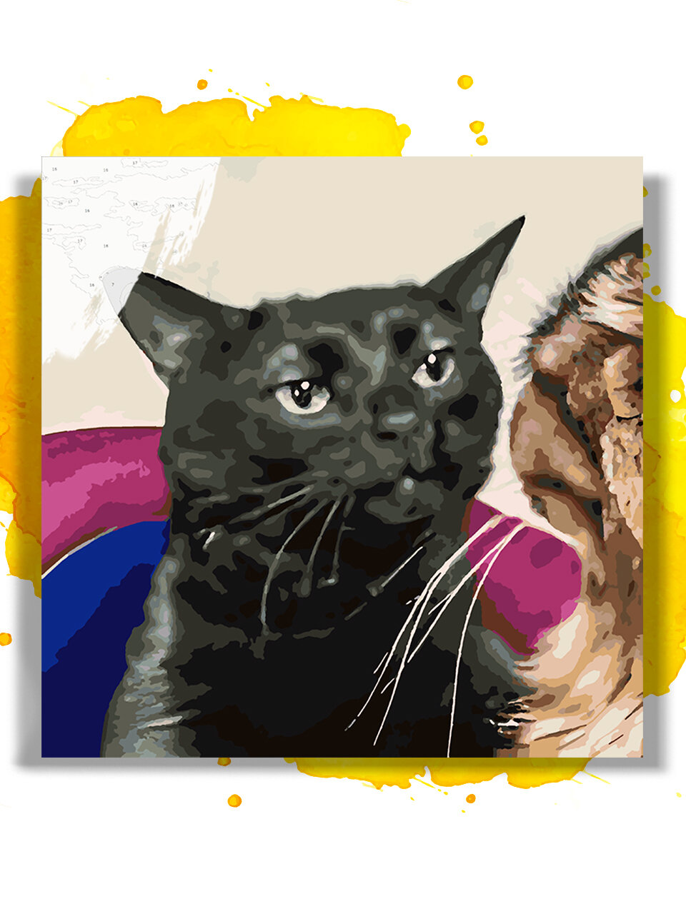 Картина по номерам на холсте Кот Мем 4, 40 х 40 см