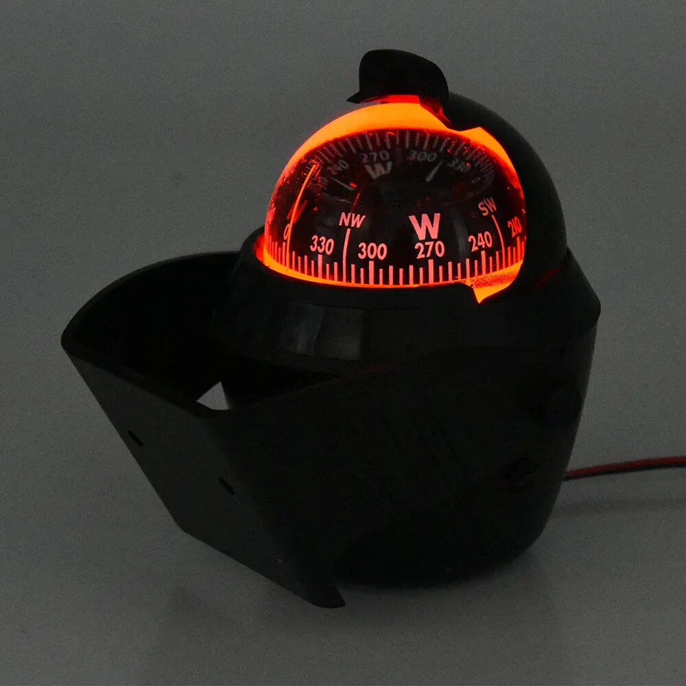 Морской навигационный компас, черный с электронной светодиодной подсветкой, электронный black