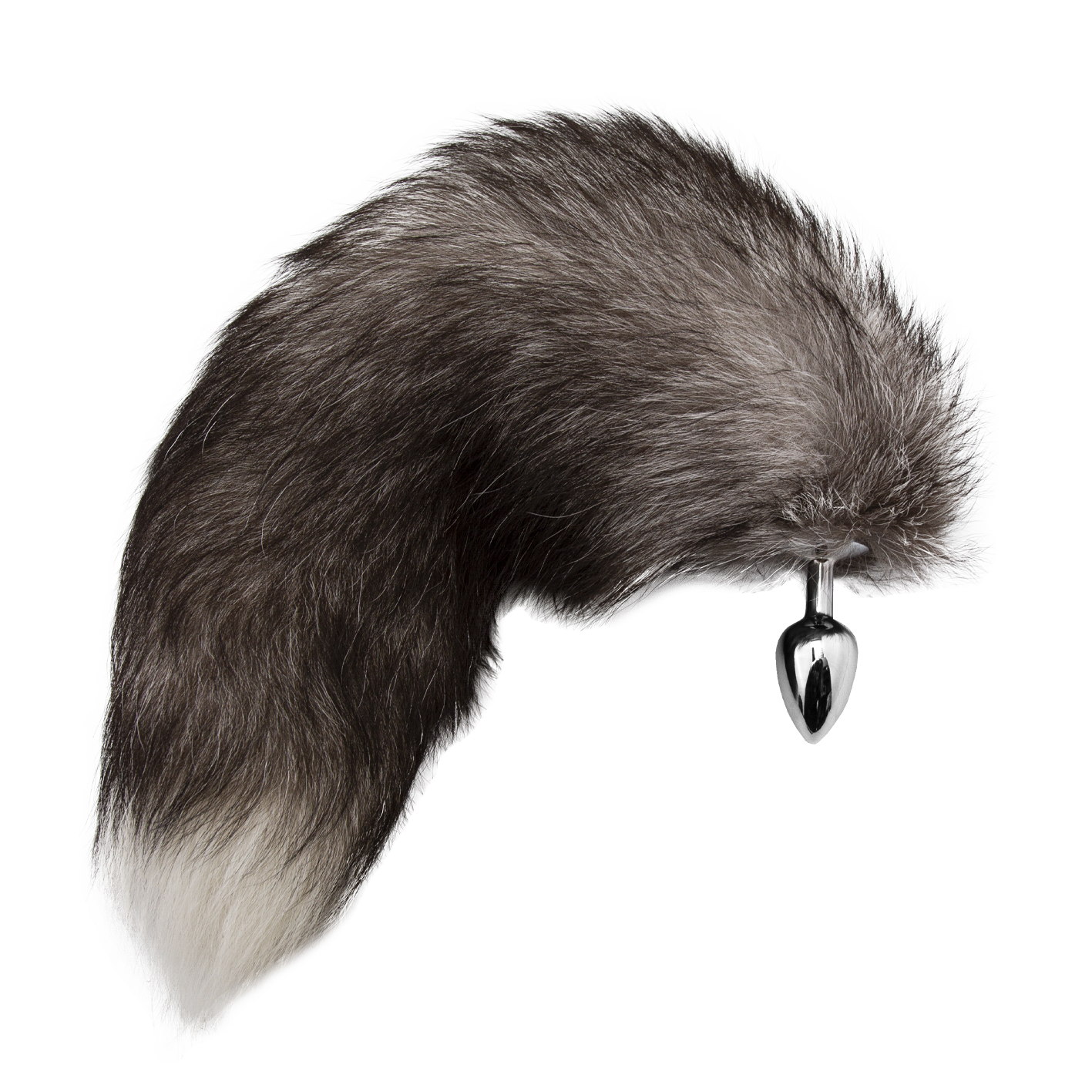 Пробка анальная со съемным серым хвостом PinkRabbit Пробка анальная со съемным серым хвостом