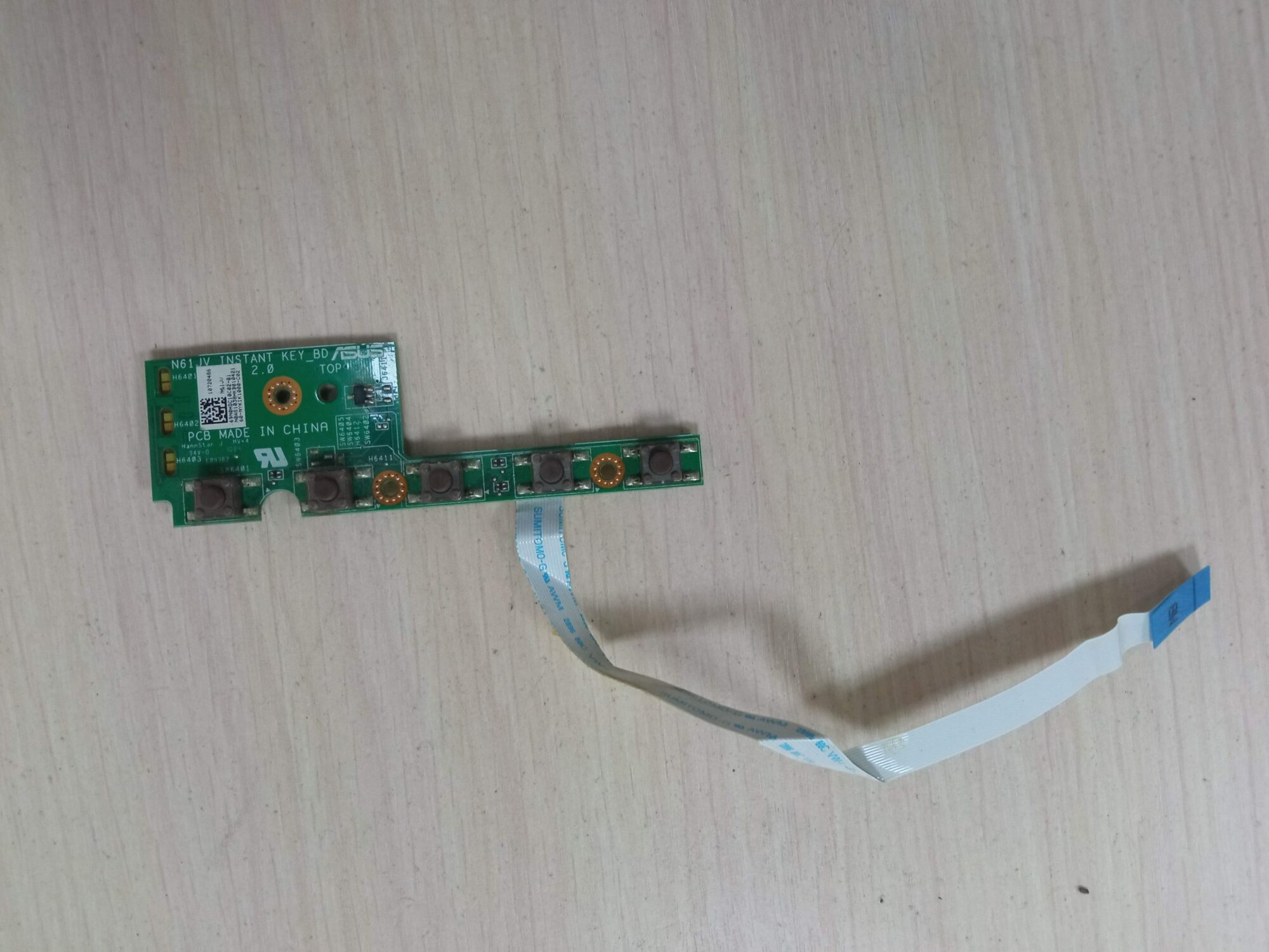 Плата с кнопками управления Asus N61JV 60-NYKIK1000-C02 N61JV INSTANT KEY_BD