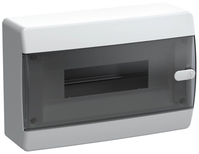 Корпус пластиковый навесной IEK UNION Compact ЩРН-П-12 IP41 черная прозрачная дверь