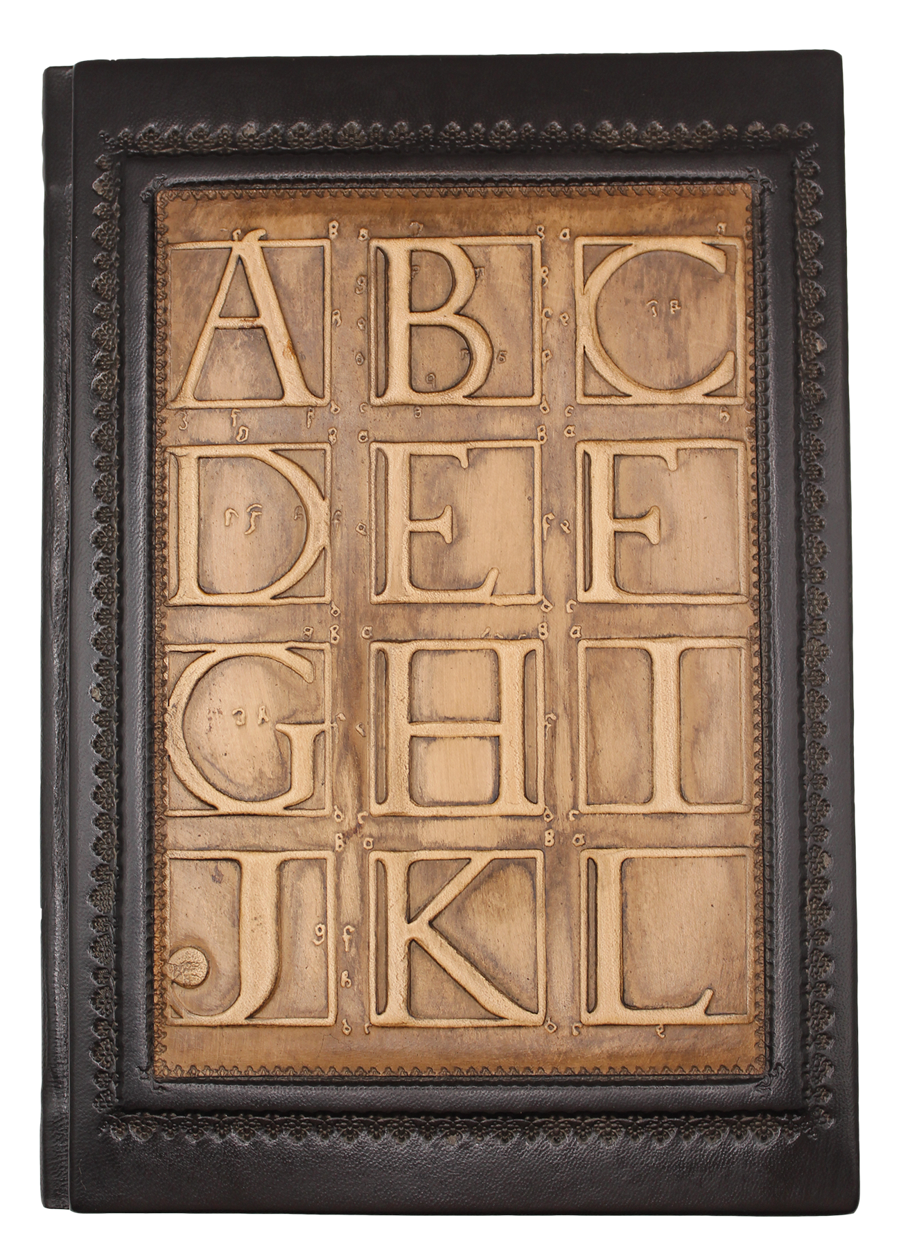 Ежедневник из натуральной кожи "ABC" 15х22 см. Черный. Сменный блок страниц.