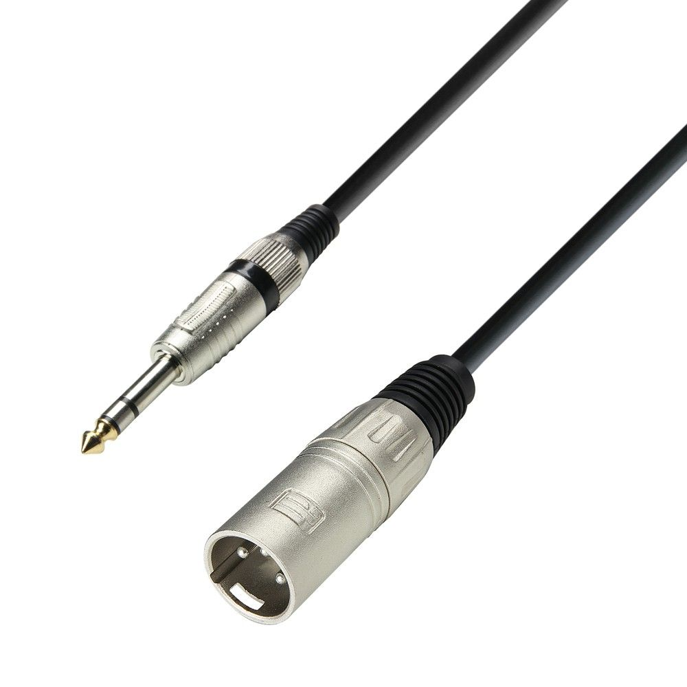 Adam hall k3 bmv 1000 - кабель микрофонный xlr (m) - trs 6.3 mm stereo, 0.31 мм2, 10 м, черный