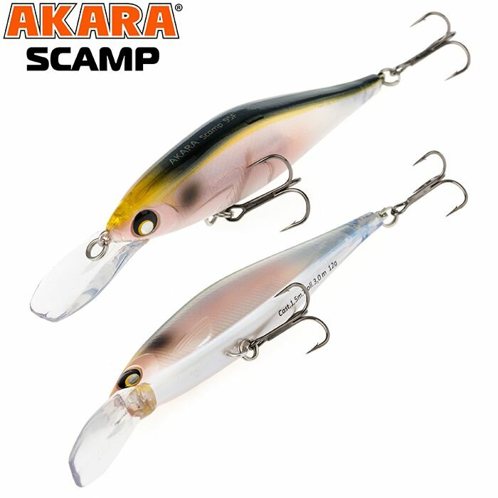Рыболовная приманка на судака, щуку Воблер Akara Scamp 95F 95мм. 12г. №A77