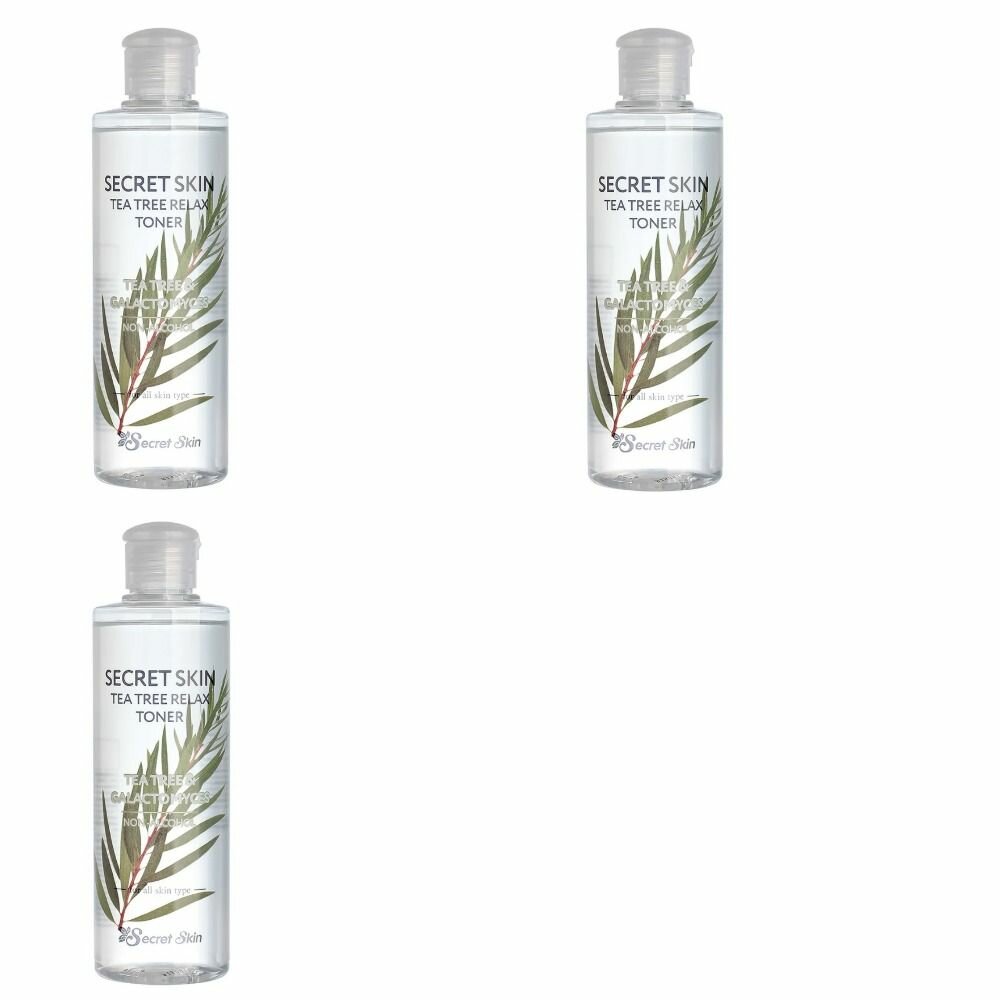 Secret Skin, Тонер для лица с экстрактом чайного дерева Tea Tree Relax, 250 мл, 3 шт