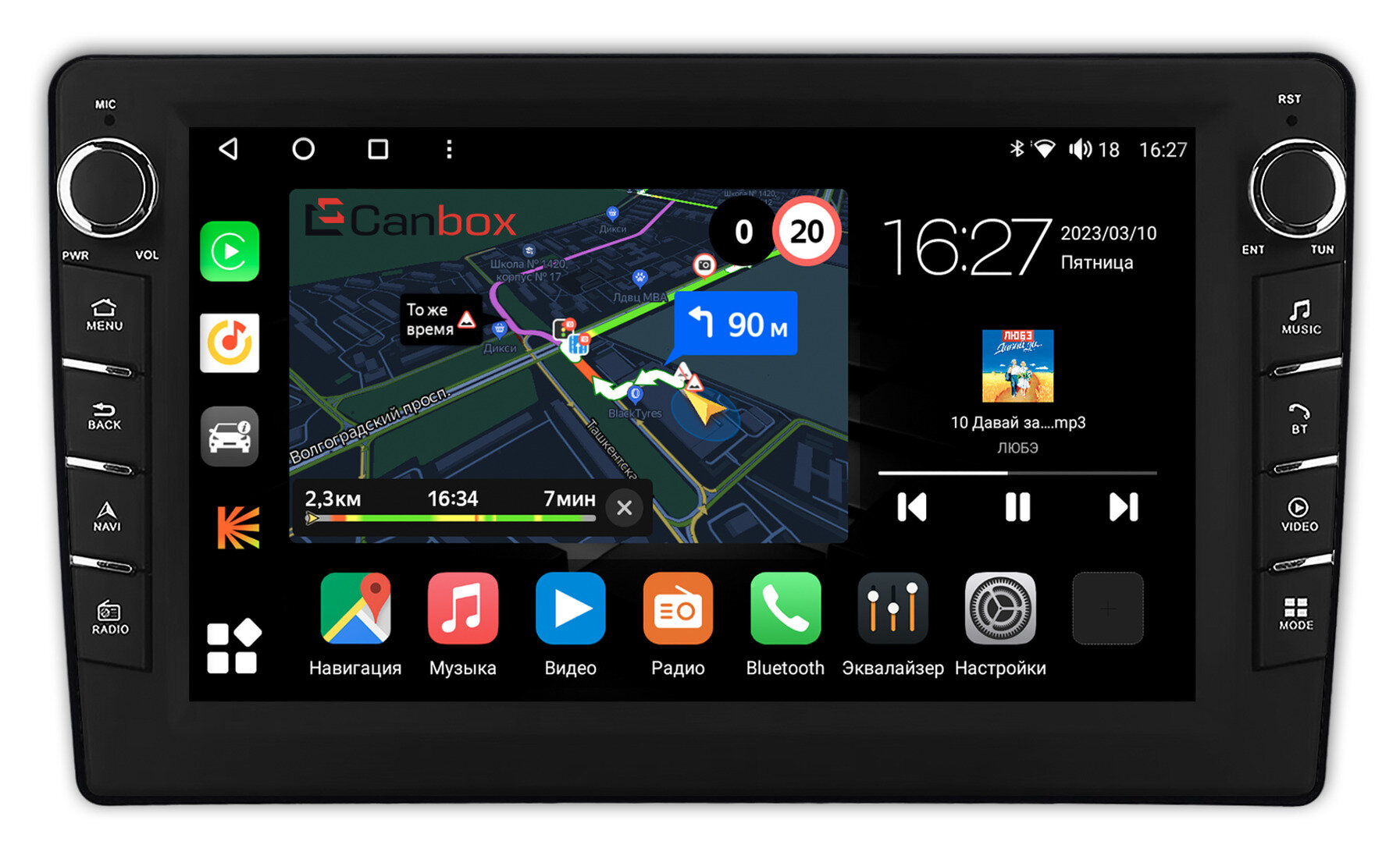 Штатная магнитола Toyota Nadia 1998-2003 Canbox M-Line 7835-10-2281 на Android 10 (4G-SIM, 2/32, DSP, QLed) С крутилками