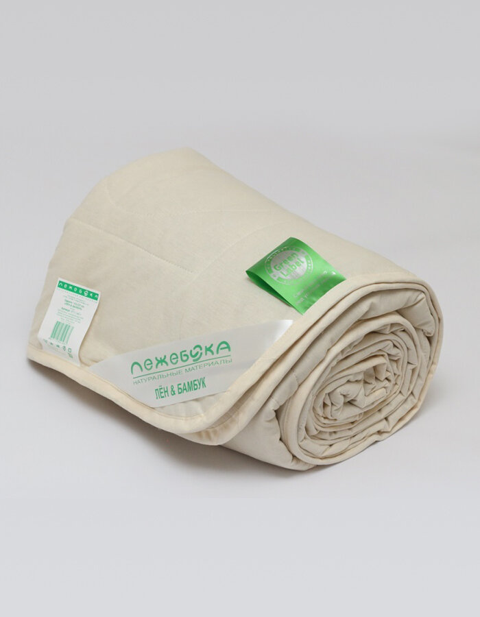 Одеяло лежебока Лён и Бамбук 172х205, легкое 150 г/м2, цвет шампань, ар. 5713-172-1