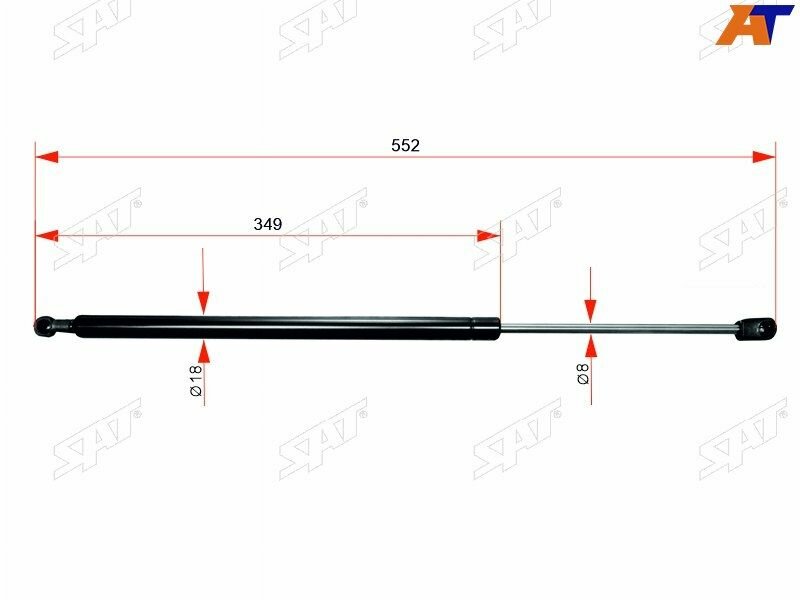 . SAT Амортизатор (Газовый упор) крышки багажника для NISSAN TERRANO/PATHFINDER R50 95-02