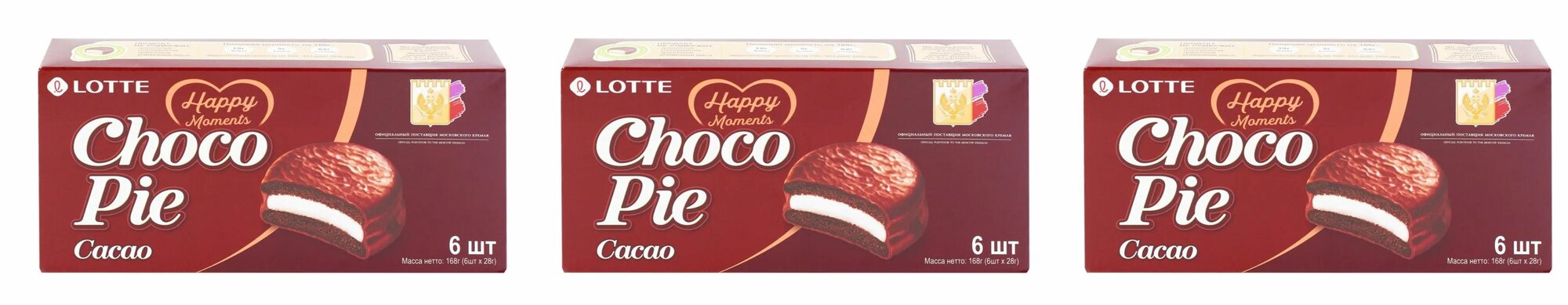 Choco Pie Lotte Какао,168 гр,3 шт