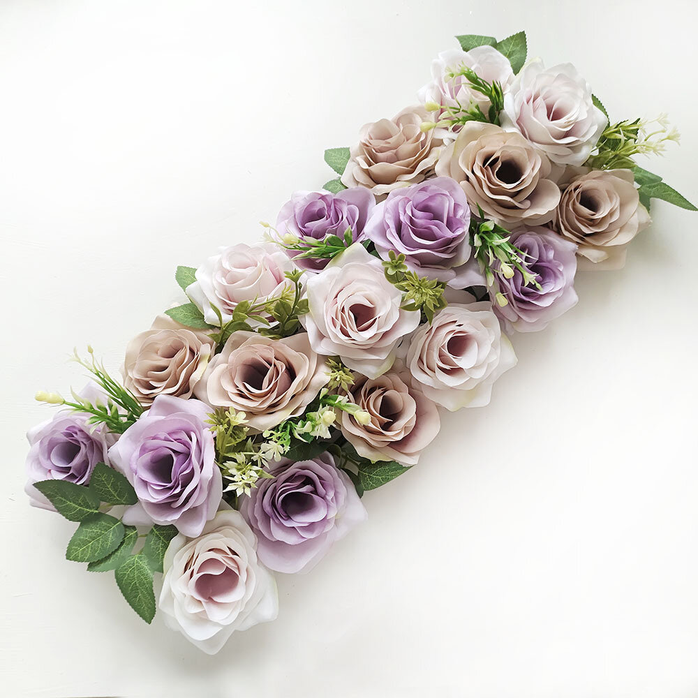 Свадебная цветочная композиция Meizanchen "Т-образная арка", шелковый цветок, светло-кофейная