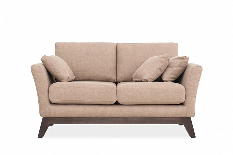 Прямой диван тахта Дублин 2 нераскладной Бежевый Рогожка, 140х81х78 см