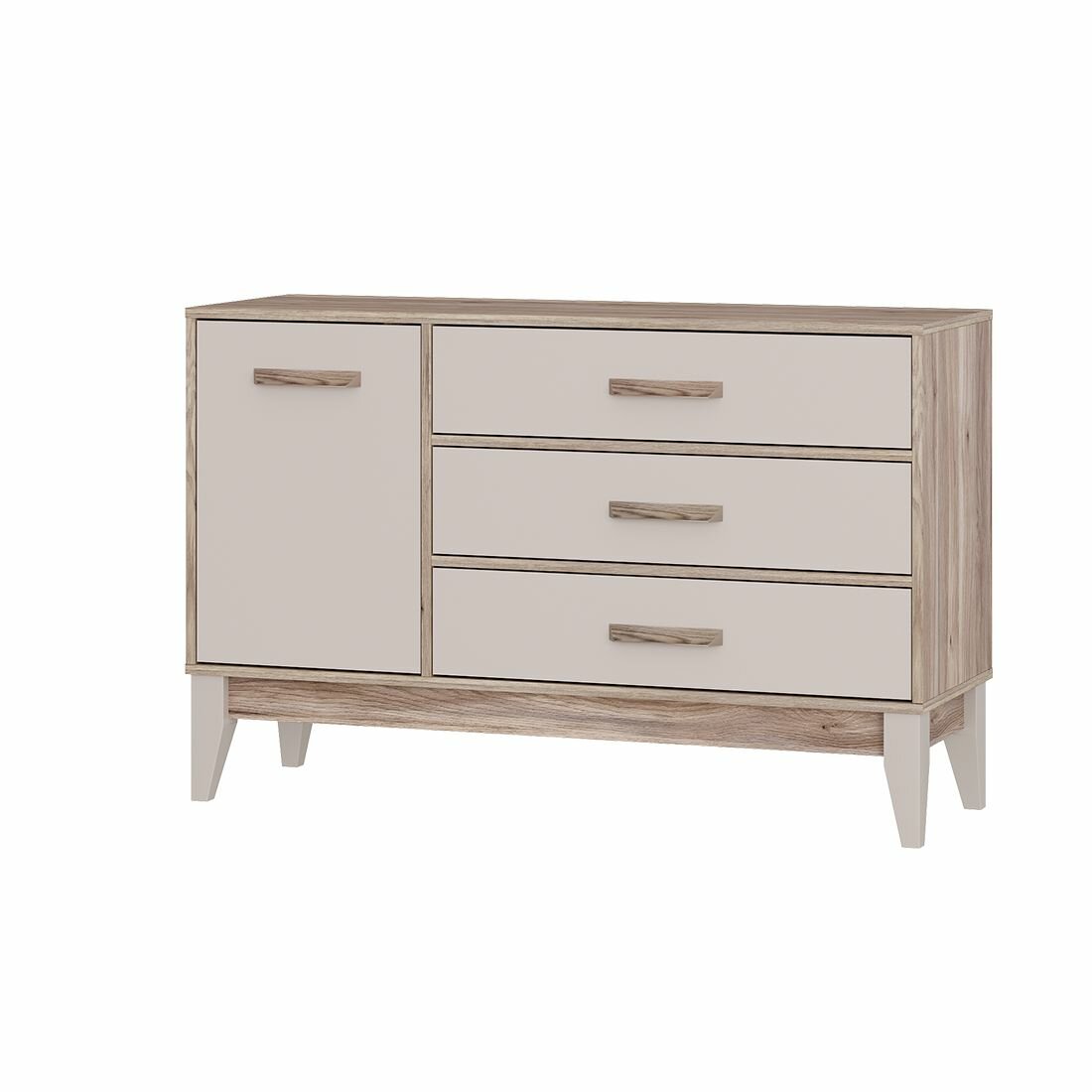 Комод BTS "Скандика", ЛДСП, шариковые направляющие, дуб смоки/кашемир