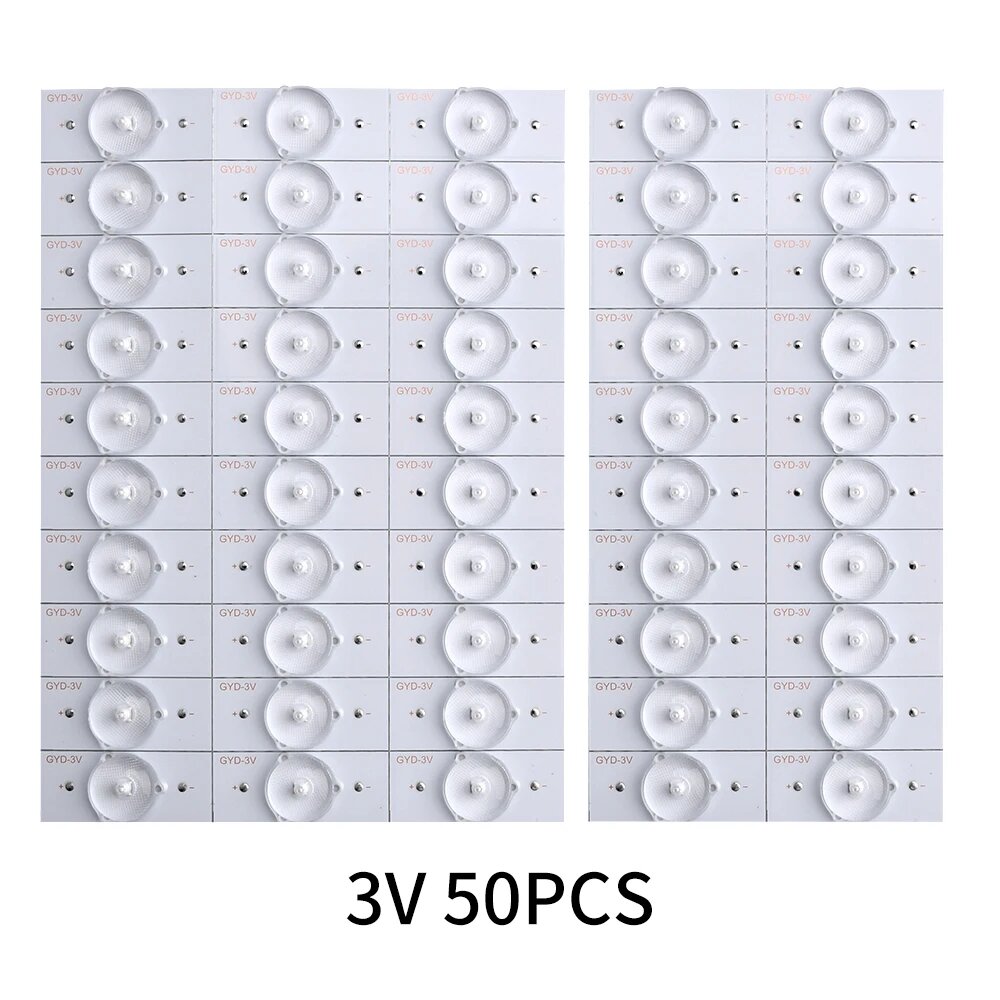Светодиодные лампочки BALL LED SMD Lamp Beads для телевизора 32-65 дюймов 50Pcs 3V Round