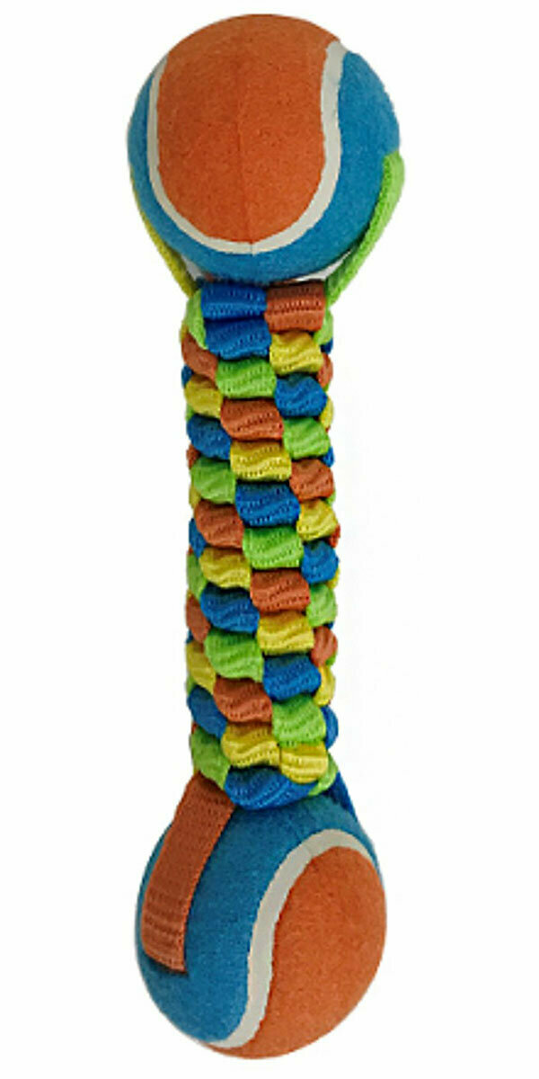 Игрушка для собак Petpark плетенка с двумя теннисными мячами 6 см (1 шт)