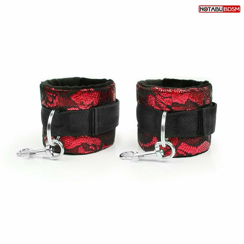 80586 Наручники цвет чёрный/красный