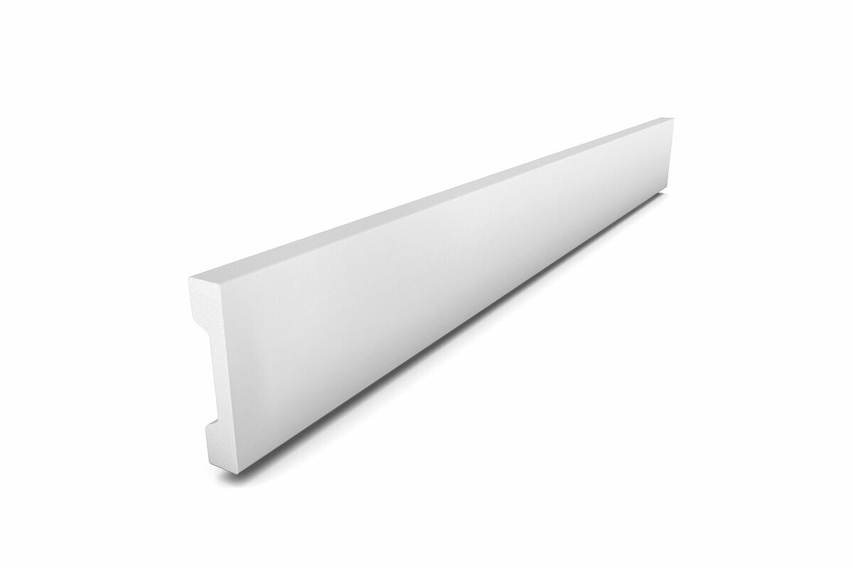 Плинтус DAMAR Premium, белый, дюрополимерный, влагостойкий, 58x12x2000мм