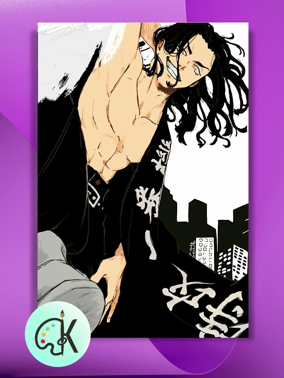 Картина по номерам на холсте Токийские мстители - Баджи, 40 х 60 см