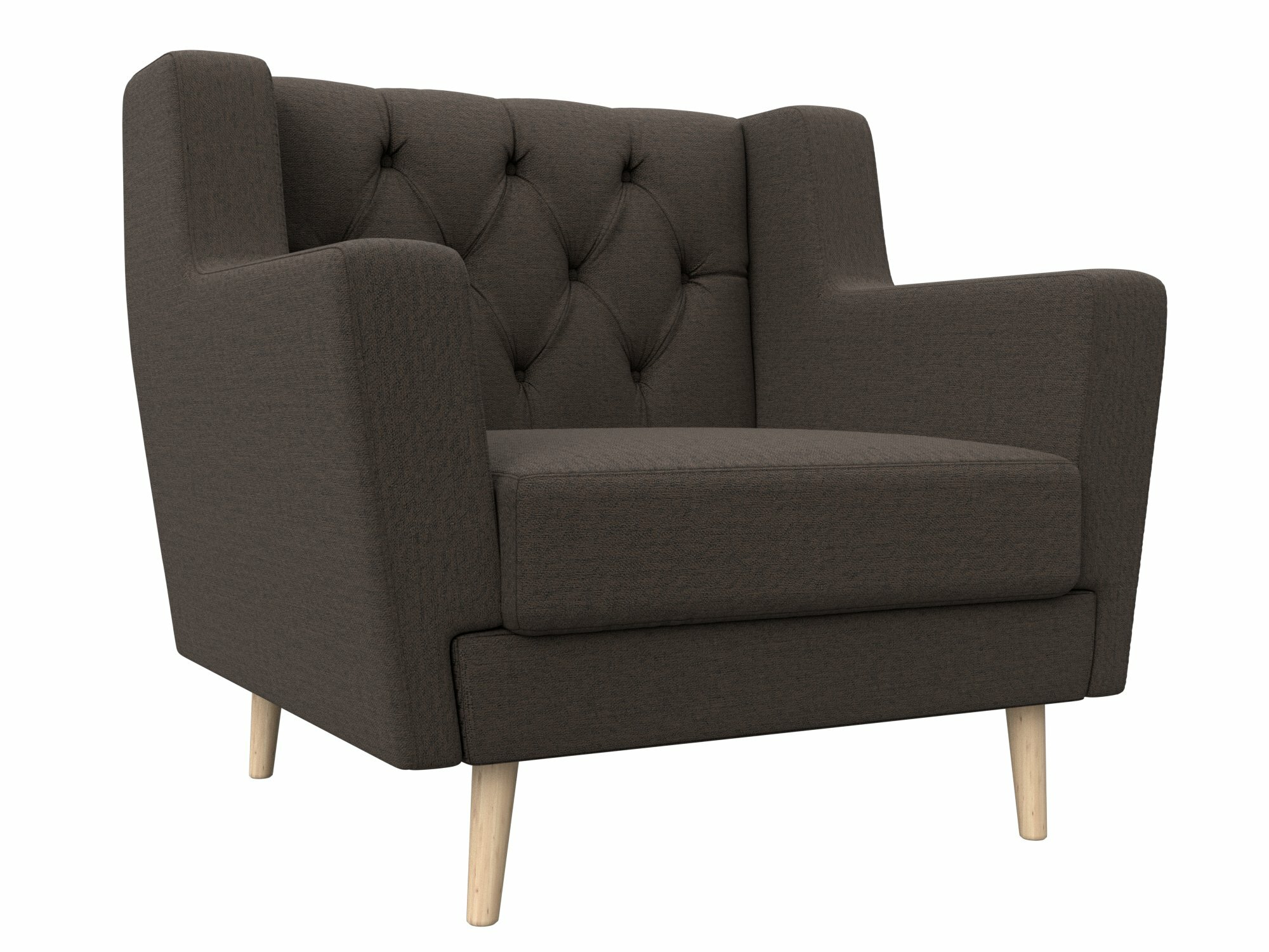 Кресло Брайтон Люкс, рогожка, механизм нераскладной, Амур коричневый, 78x77x85см. Хит Диванов