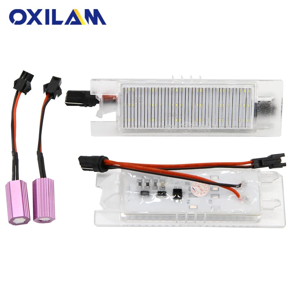 Светодиодная подсветка для номера автомобиля Canbus, 2 шт, для Opel Vectra C Astra J H Zafira B Insignia Corsa C Meriva A Tigra B