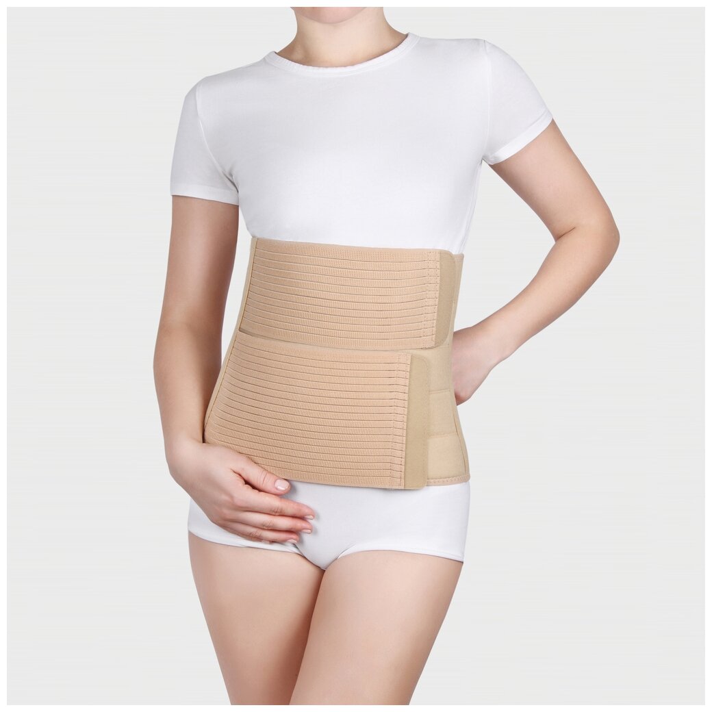 Бандаж послеоперационный абдоминальный Экотен ПО-25/2, S, обхват талии 68-85 см, серый