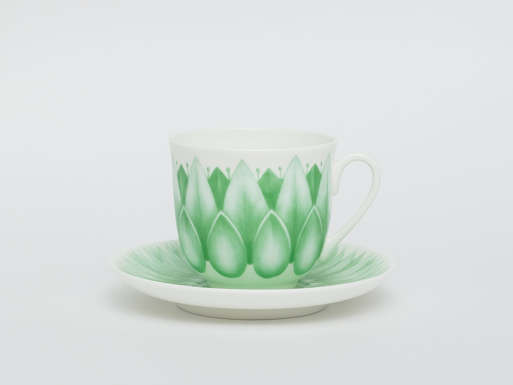 Кофейная пара ф. Ландыш 2, рисунок "Aloha Lagoon" КН1 Костяной фарфор